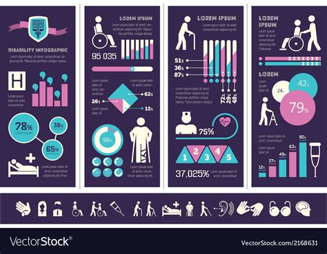 Disability Infographic Template Royalty Free Vector Image