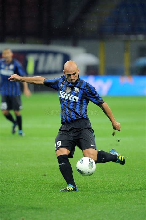 Romaesteban Cambiasso In Action During The Match Editorial Image