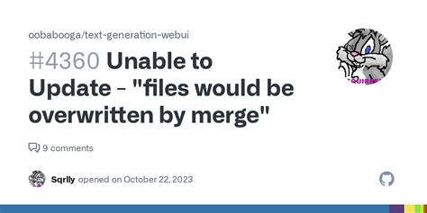 Unable To Update Files Would Be Overwritten By Merge Issue 4360