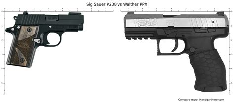 Sig Sauer P238 Vs Walther PPX Size Comparison Handgun Hero