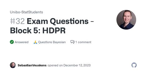 Exam Questions Block Hdpr Unibo Statstudents Discussion