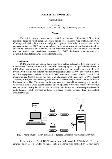 Pdf Dgps System Modelling