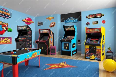 Premium Photo Retro Arcade Game Room Wall Decals