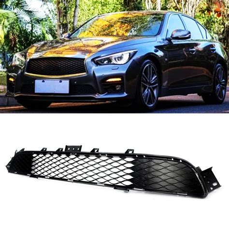 Matte Black Front Bumper Lower Grill Mesh For 2014 2017 Infiniti Q50