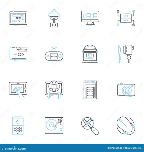 Cloud Workstations Linear Icons Set Virtualization Cloud Computing Workspace Collaboration