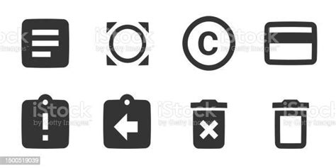 Set Of 8 Icons Actions Line Icons Collection Outline Isolated Signs For Mobile And Web Stock
