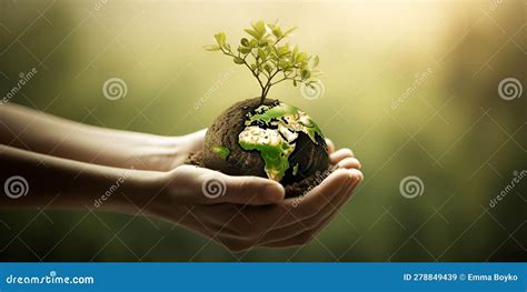 Pianeta Terra In Mani Tema Illustrazione Pianeta Tema Ecologia Problema Inquinamento Mondiale