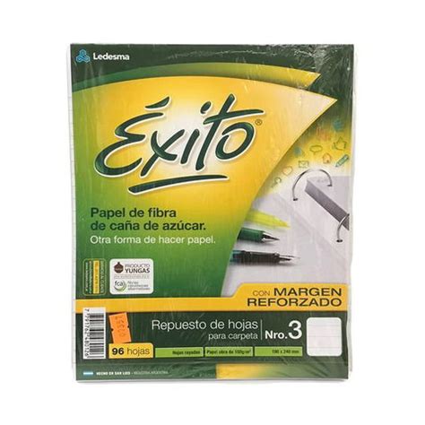Repuesto Nº3 Exito x96 Hojas Rayado Batik Librería Papelería
