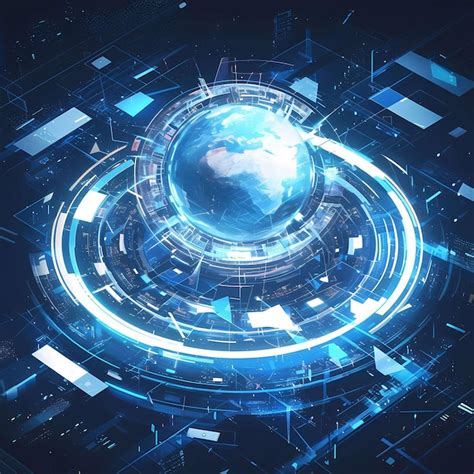 Premium Photo Futuristic Digital Earth Interface With Hightech