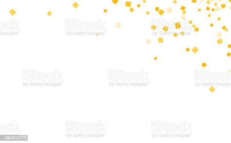 흰색에 떨어지는 세련된 골드 스퀘어 색종이 색조 고급스러운 색종이가 위에서 아래로 떨어집니다 엽서 스퀘어 디자인 Eps10 Starburst Bush에 대한 스톡 벡터 아트