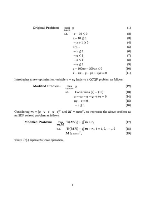 Issue With Sdp Relaxation For Polynomial Optimization Problem Cvx