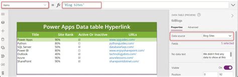 Power Apps Data Table