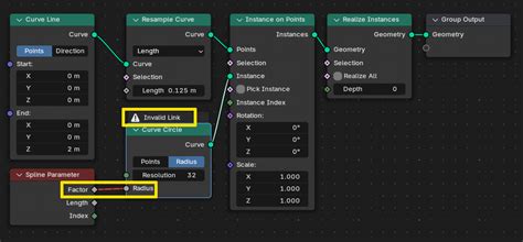 Geometry Nodes Adjust Circle Radius By Spline Parameter Blender