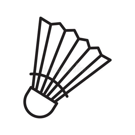 Shuttlecock Icon Black Line Art Vector Logo Stock Vector Illustration