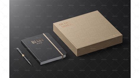 Notebook And Carboard Box Mockup Graphics Motion Array
