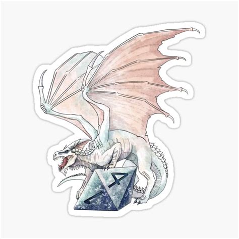 Dandd Ancient White Dragon Sticker By Elgraphinx Redbubble