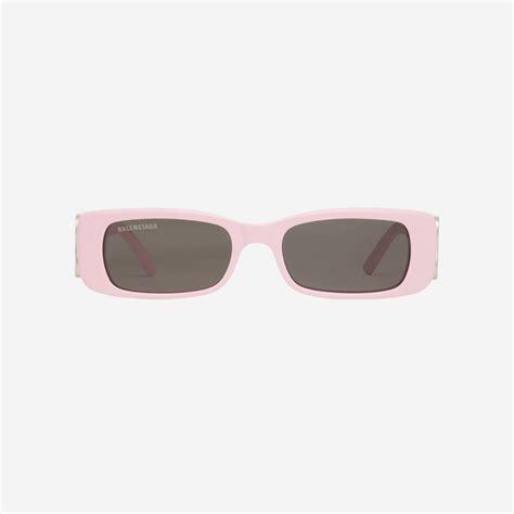 W 발렌시아가 다이내스티 렉탱글 선글라스 핑크 Balenciaga Kream