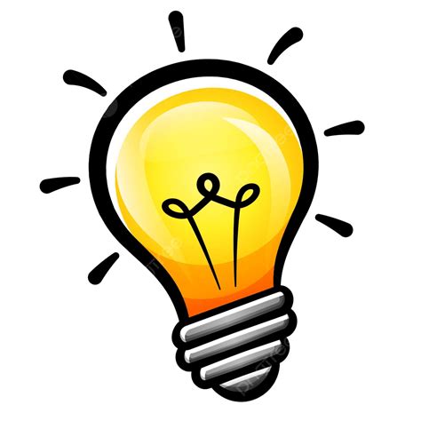 Vector Light Bulb Cartoon Isolated Object Solution Design Vector