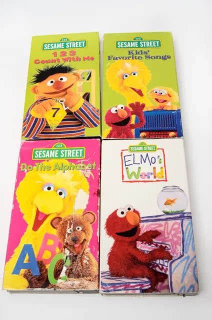SESAME STREET VHS Lot Of 4 123 Count Elmo S World Songs Alphabet