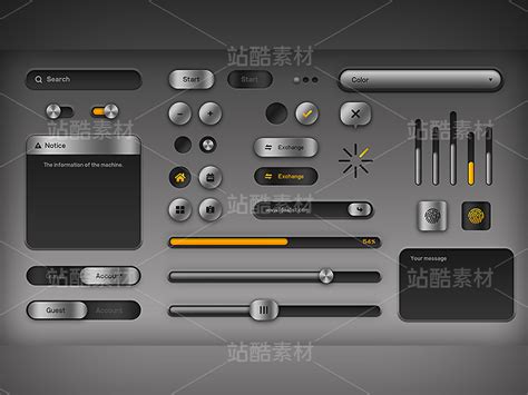 高级感金属拟物 Ui设计组件库wallacewang素材库大全 站酷zcool