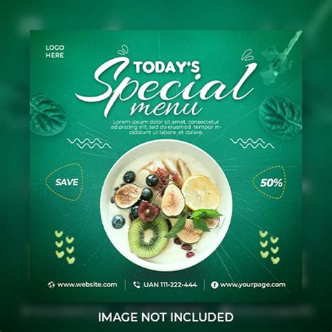 Premium Psd Psd Healthy Food Menu And Restaurant Social Media Banner