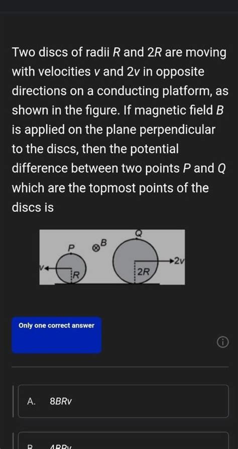 [answered] two discs of radii r and 2r are moving with velocities v and