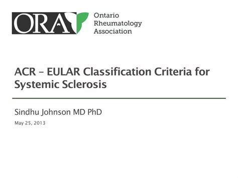 Ppt Acr Eular Classification Criteria For Systemic Sclerosis