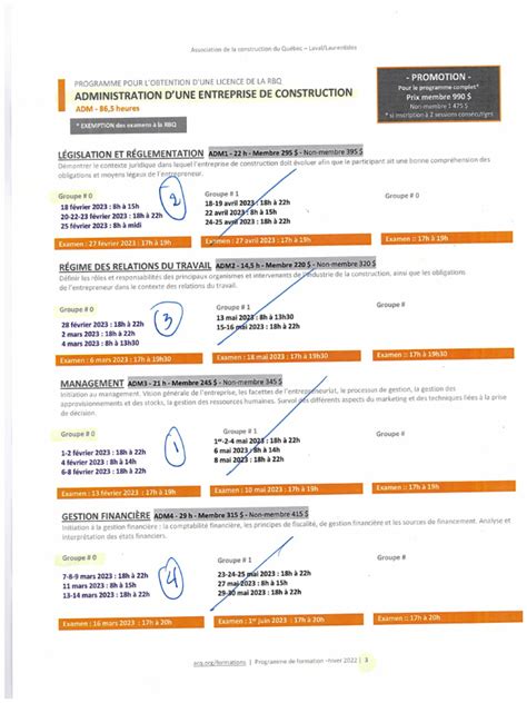 Programme Licence Pdf