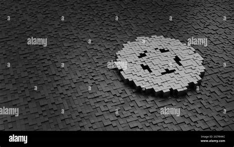 3d Rendering Metal Cubes In Shape Of Symbol Of Badge With Start Light Silver Colored On Dark