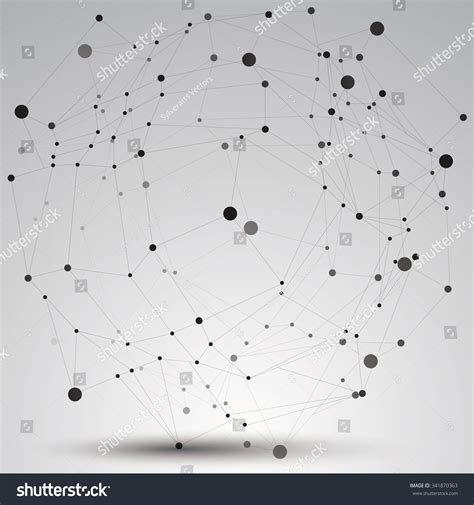 Abstract Asymmetric Vector Monochrome Structure Black Stock Vector Royalty Free 341870363