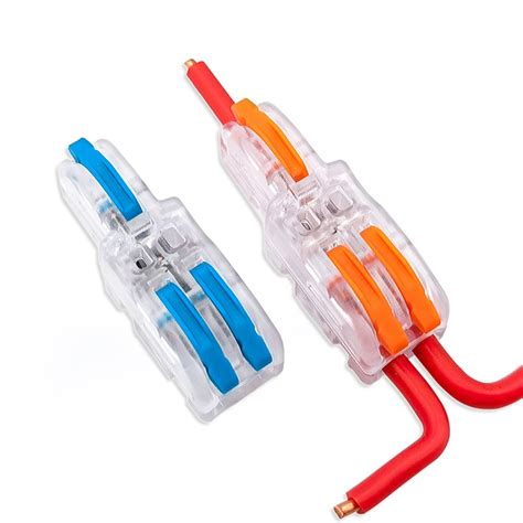 LUSTREON F12 Wire Connector 1 In 2 Out Color Handle Branch Terminal Transparent Shell Combined