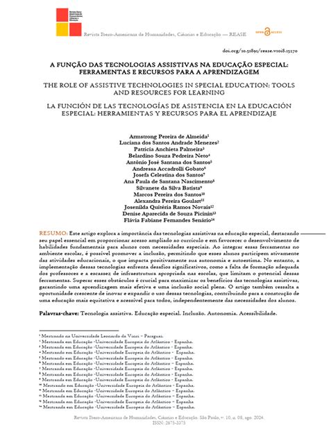 Revista Ibero Americana De Humanidades Ciências E Educação Rease Pdf