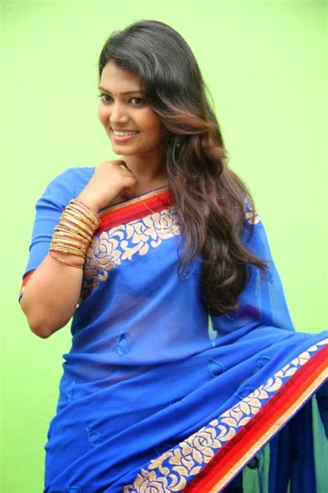 Actress Neha Latest Blue Saree Stills Cine Gallery