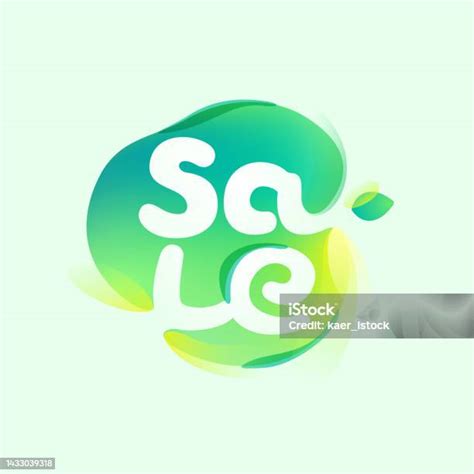 녹색 잎을 가진 에코 그라디언트 스플래시 블롯의 판매 로고 부정적인 공간 환경 친화적 인 아이콘 환상 효과 엠블럼 0명에 대한