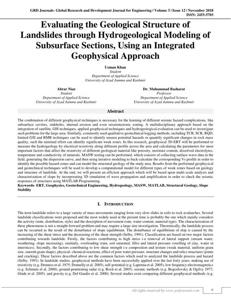 Pdf Evaluating The Geological Structure Of Landslides Through Hydrogeological Modeling Of
