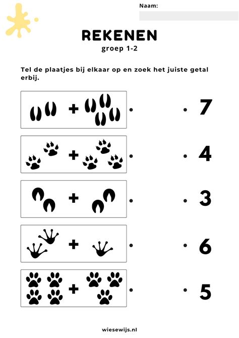 Tellen Archieven Wiesewijs Werkbladen Thema Rekenen