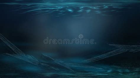 Light Figure Under Water Dark Green Water Stock Illustration