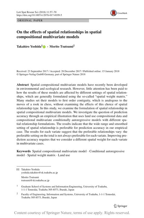 On The Effects Of Spatial Relationships In Spatial Compositional Multivariate Models Request Pdf