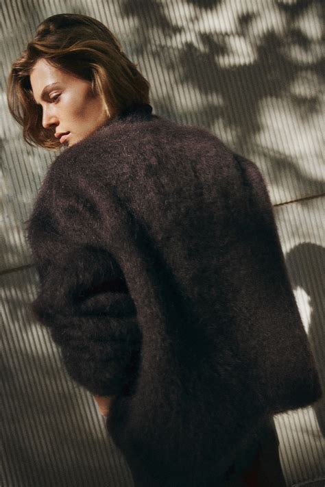 Mohair Blend Jumper Dark Brown Ladies Handm Gb