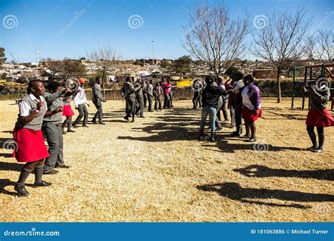 Diverse African High School Pupils Playing Physical Games On The Sports
