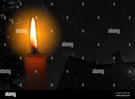 Blackout Power Grid Overloaded Blackout Concept Earth Hour Burning