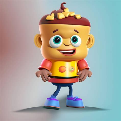 Premium Ai Image 3d Food Cartoon Character