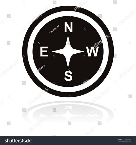 Black Compass Icon Isolated On White Stock Vector 89471497 Shutterstock