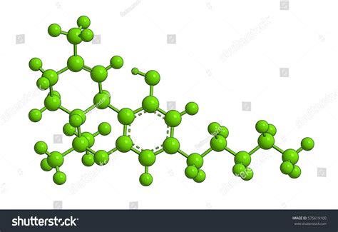 Molecular Structure Tetrahydrocannabinol Thc 3d Rendering Stock Illustration 575619100