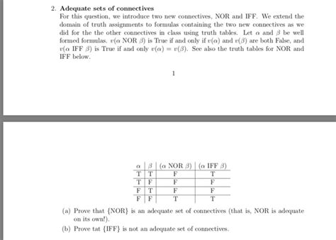 Solved 2 Adequate Sets Of Connectives For This Question We