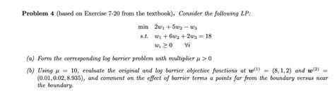 Problem 4 Based On Exercise 7 20 From The Textbook Chegg Com