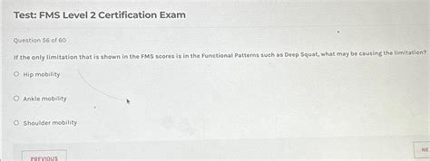 Solved Test Fms Level 2 ﻿certification Examquestion 56 ﻿of