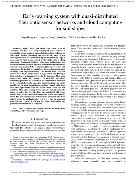 Pdf Early Warning System With Quasi Distributed Fiber Optic Sensor Networks And Cloud