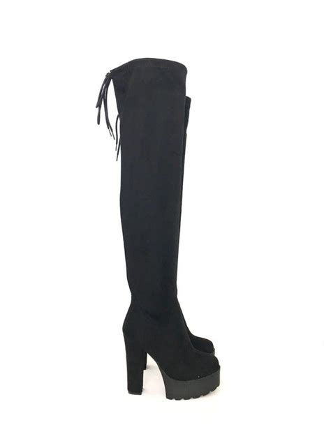 Botas Altas Mujer Por Encima De La Rodilla Con Tac N Negro Zapatos Calzados Germans