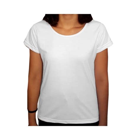 Baby Look Branca Lisa Poliéster Feminina